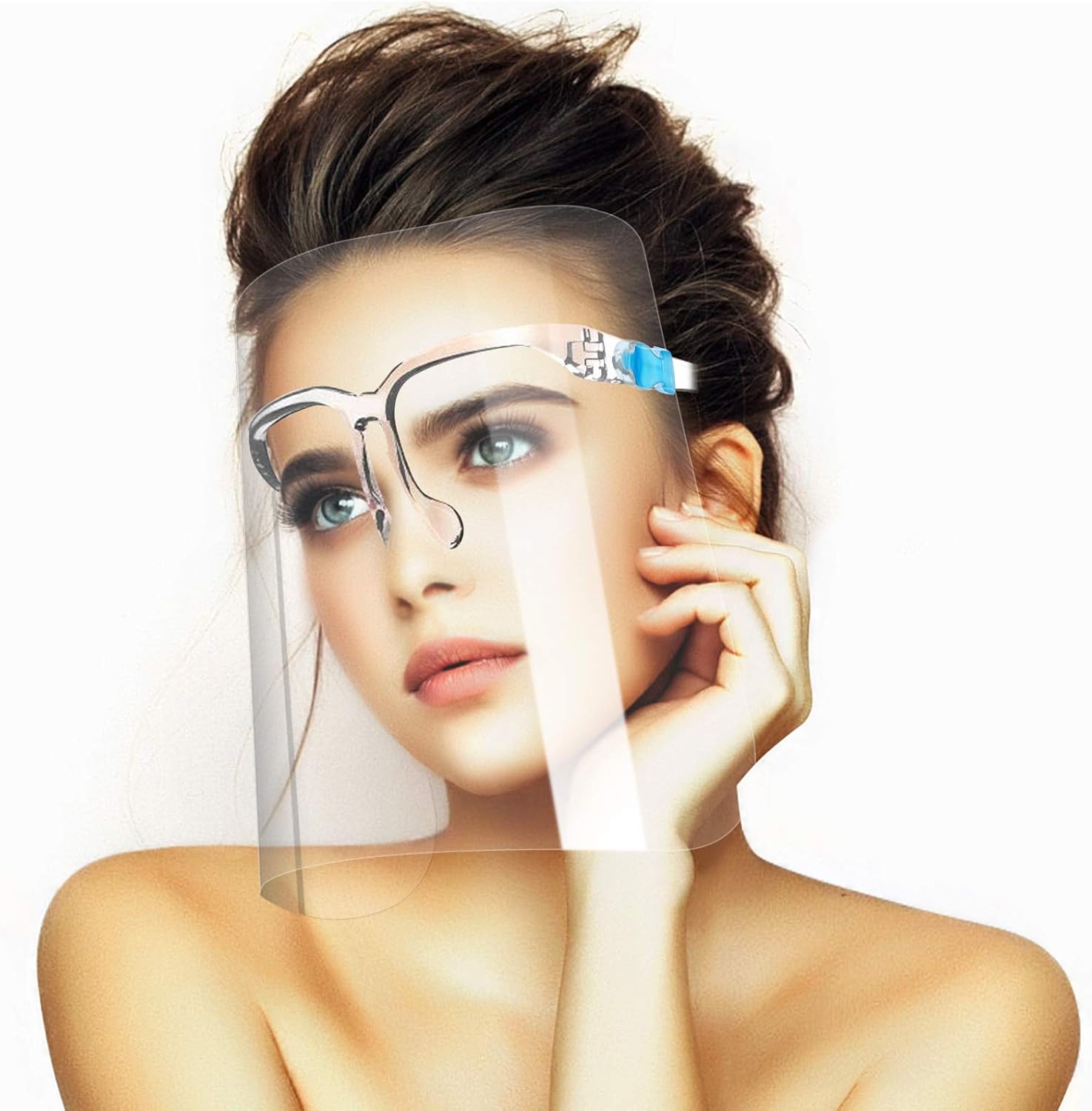 Tsai Clear Face Shields With Glasses For Adult 8 Face Shields 4 Glasses Frame Reusable Anti